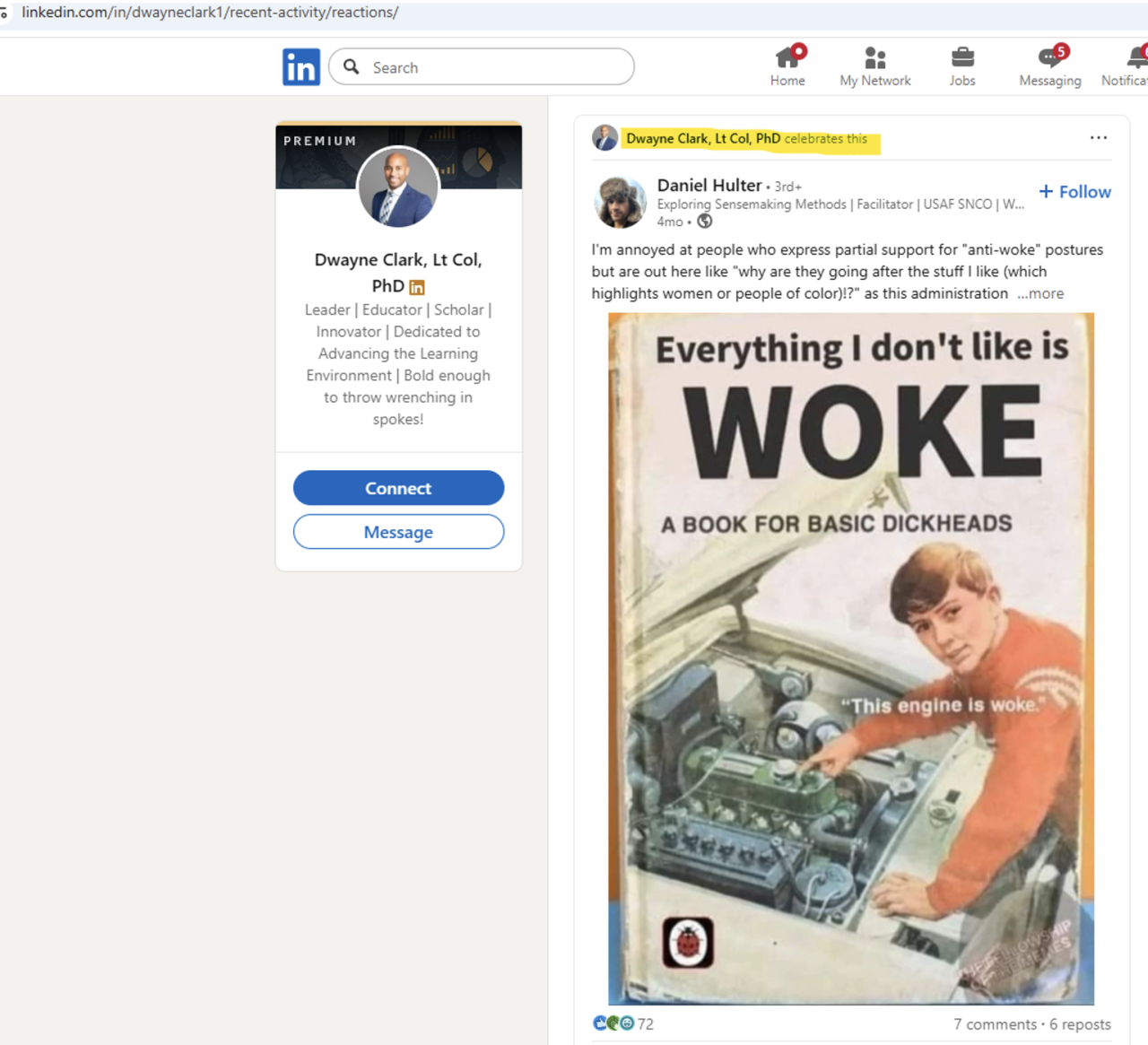 Lt. Col. Dwayne A. Clark - Restore The Military